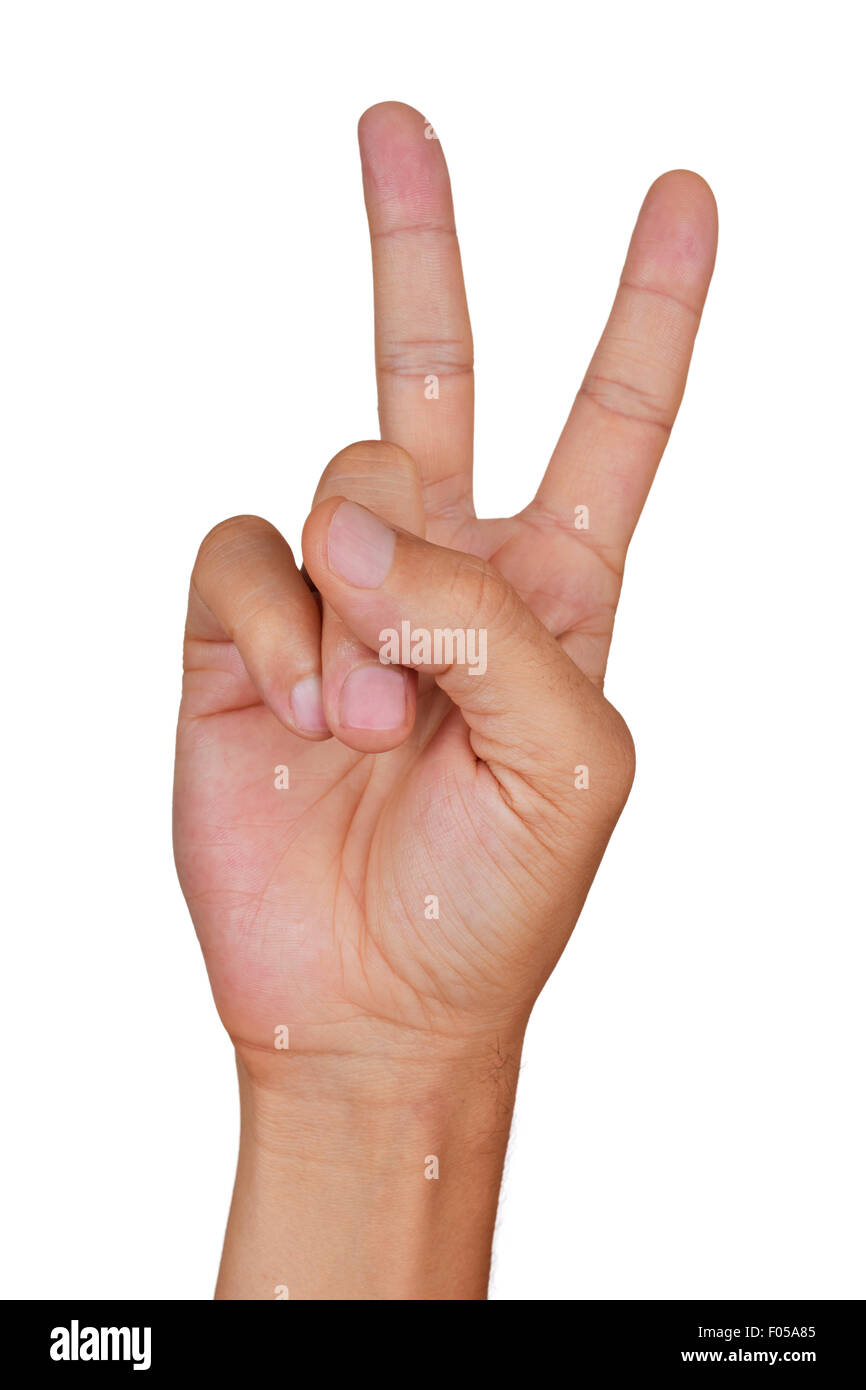 Man giving peace sign hi-res stock photography and images - Alamy