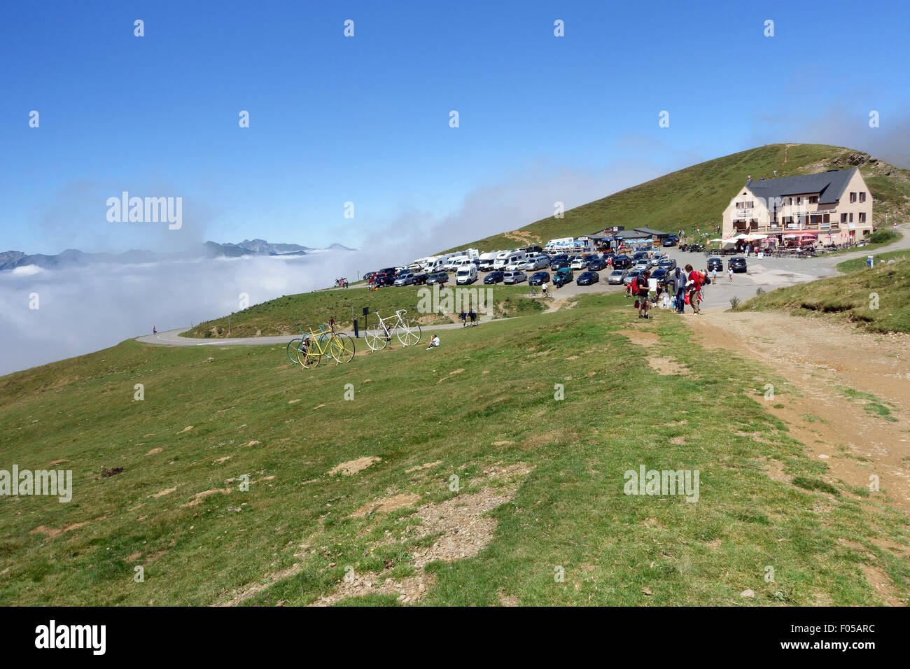 Hotel & restaurant at Col D'Aubisque on the Tour de France route in ...