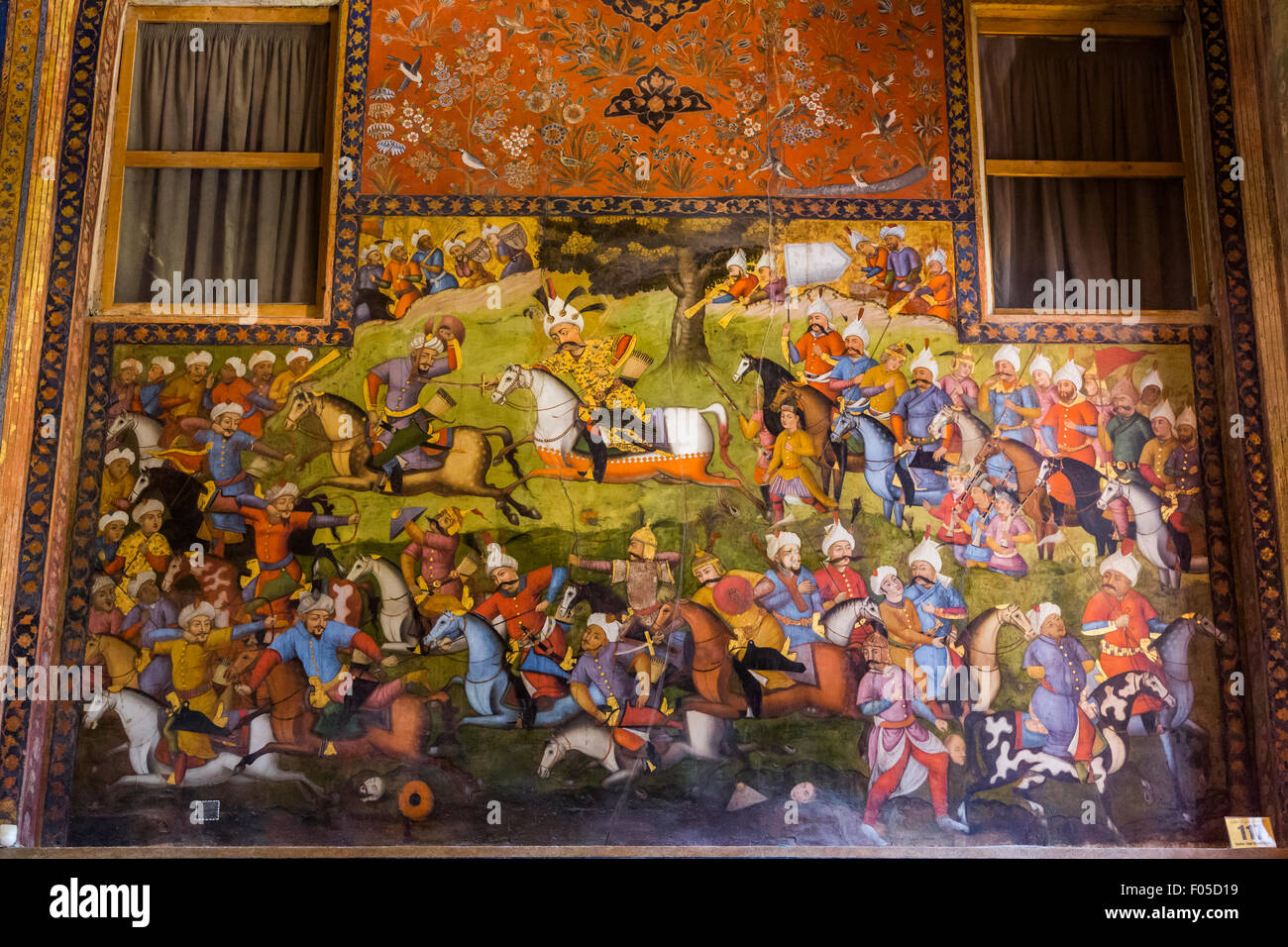 painting of the battle of Shah Isma'il and the Uzbeks, Chehel Sutun ...