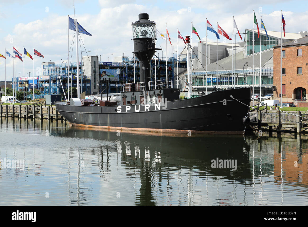 Spurn Lightship in Hull, England. The ship is docked at Hull Marina ...