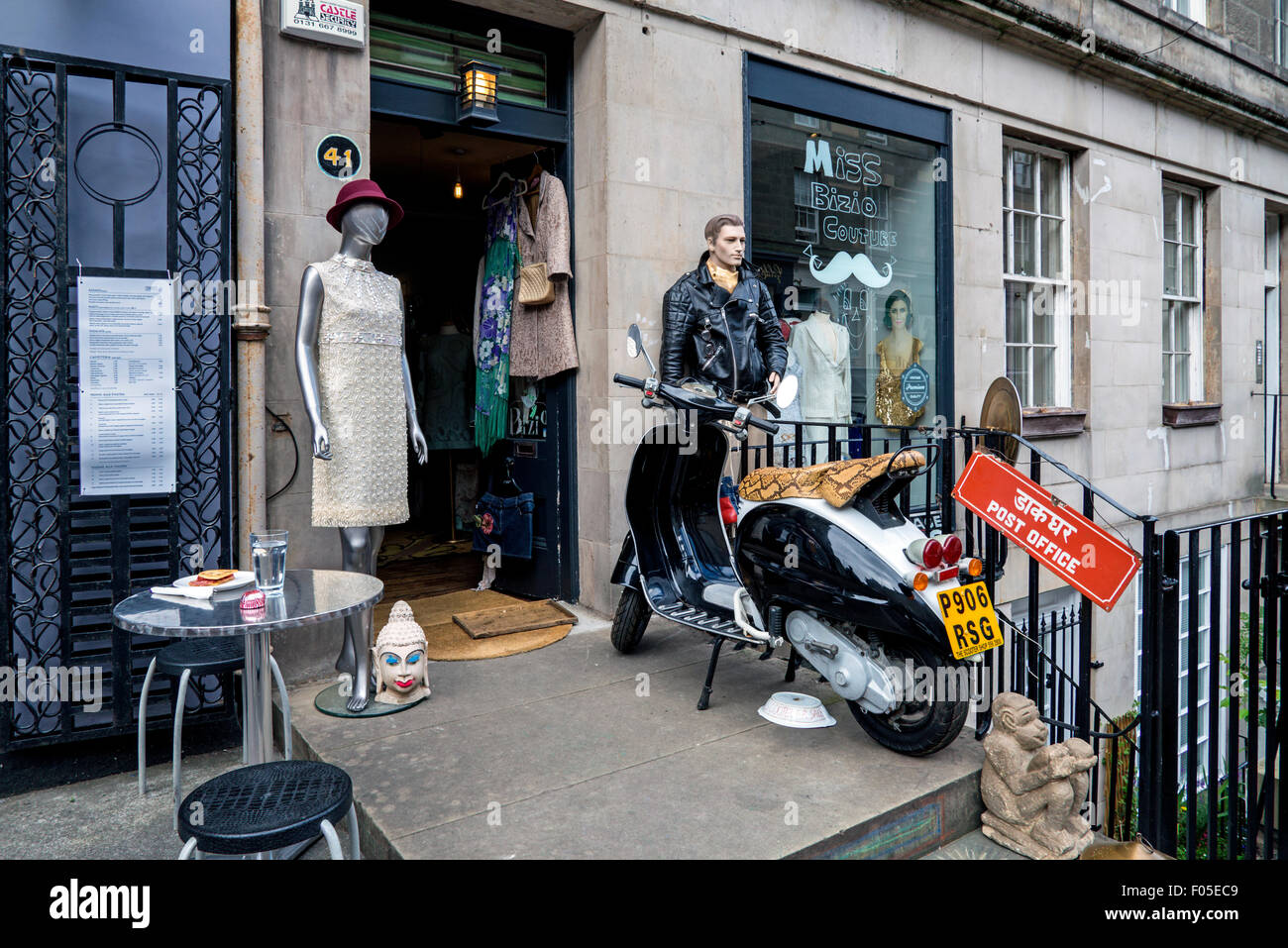 An eclectic display of vintage fashion and objects outside a vintage ...