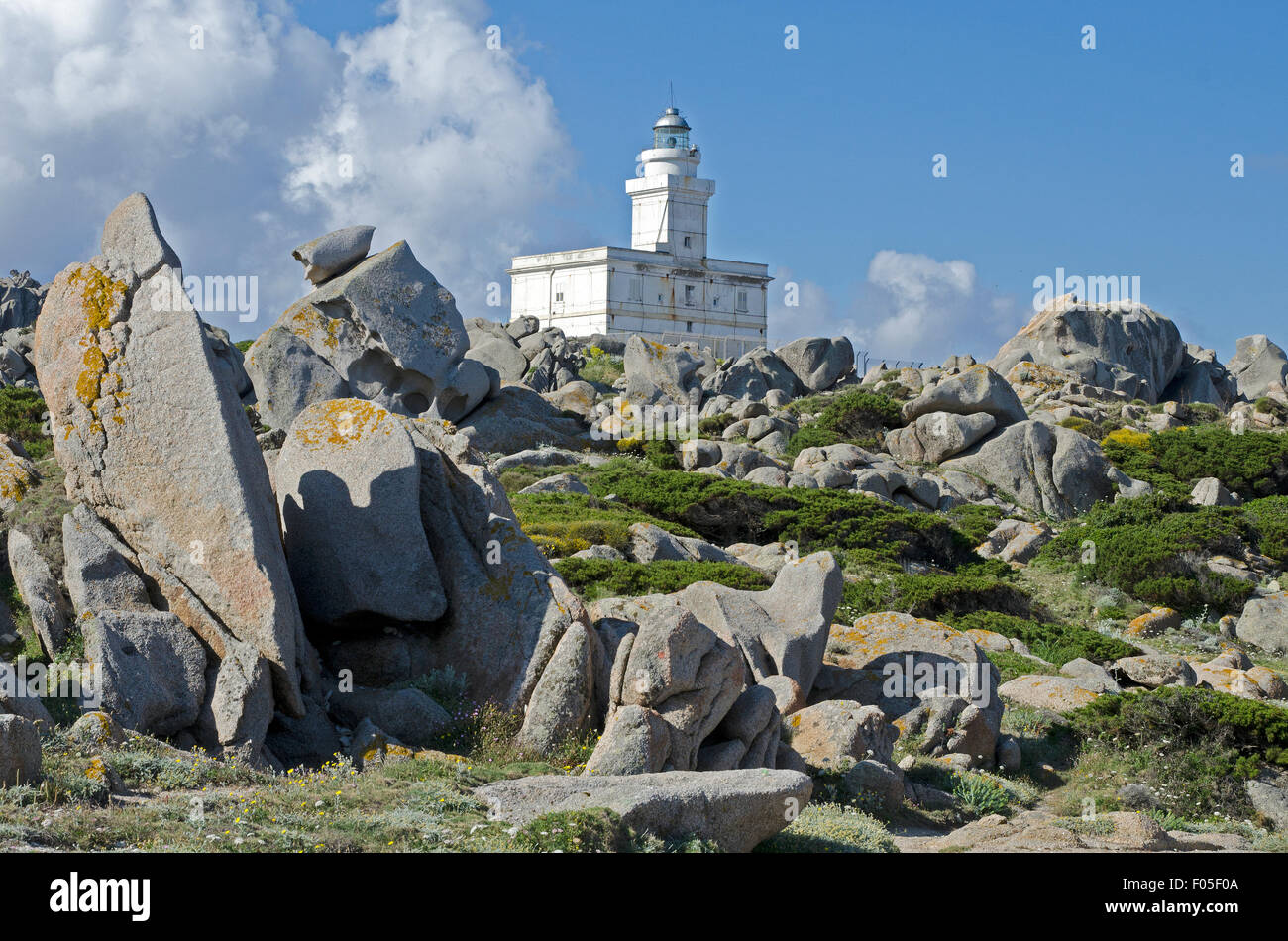 Sardinia,Italy: the lighthouse of Capo Testa Stock Photo - Alamy