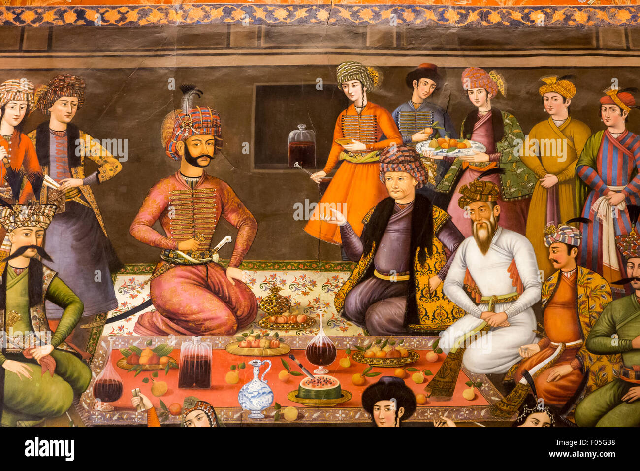 detail of painting of Shah Abbas II and Nadr Muhammad Khan, Chehel ...