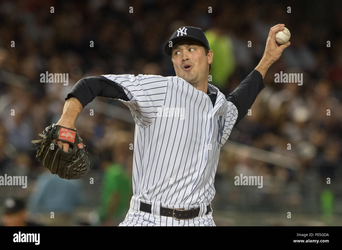New York, New York, USA. 6th Aug, 2015. Yankees' reliever ANDREW MILLER ...