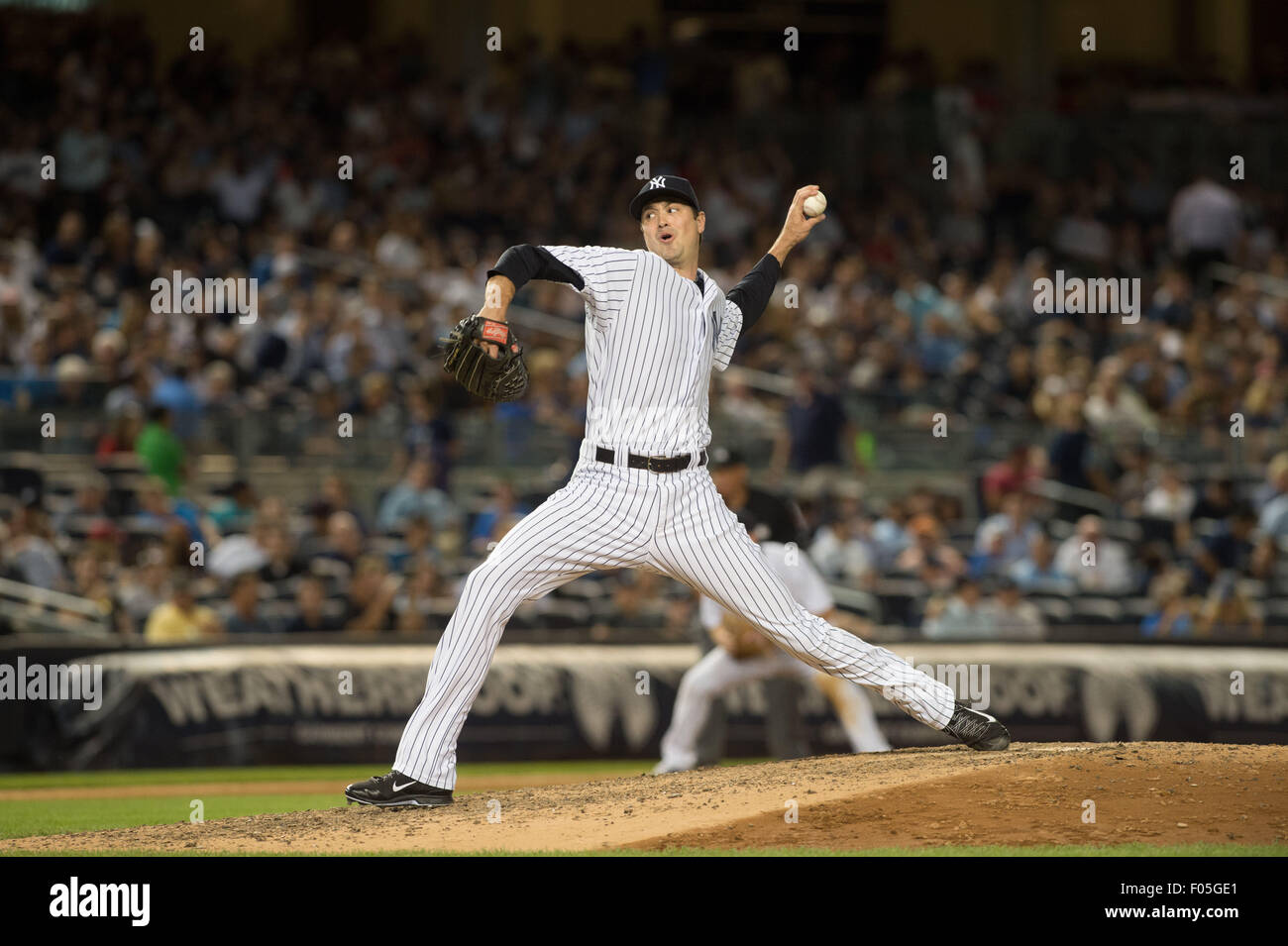 New York, New York, USA. 6th Aug, 2015. Yankees' reliever ANDREW MILLER ...