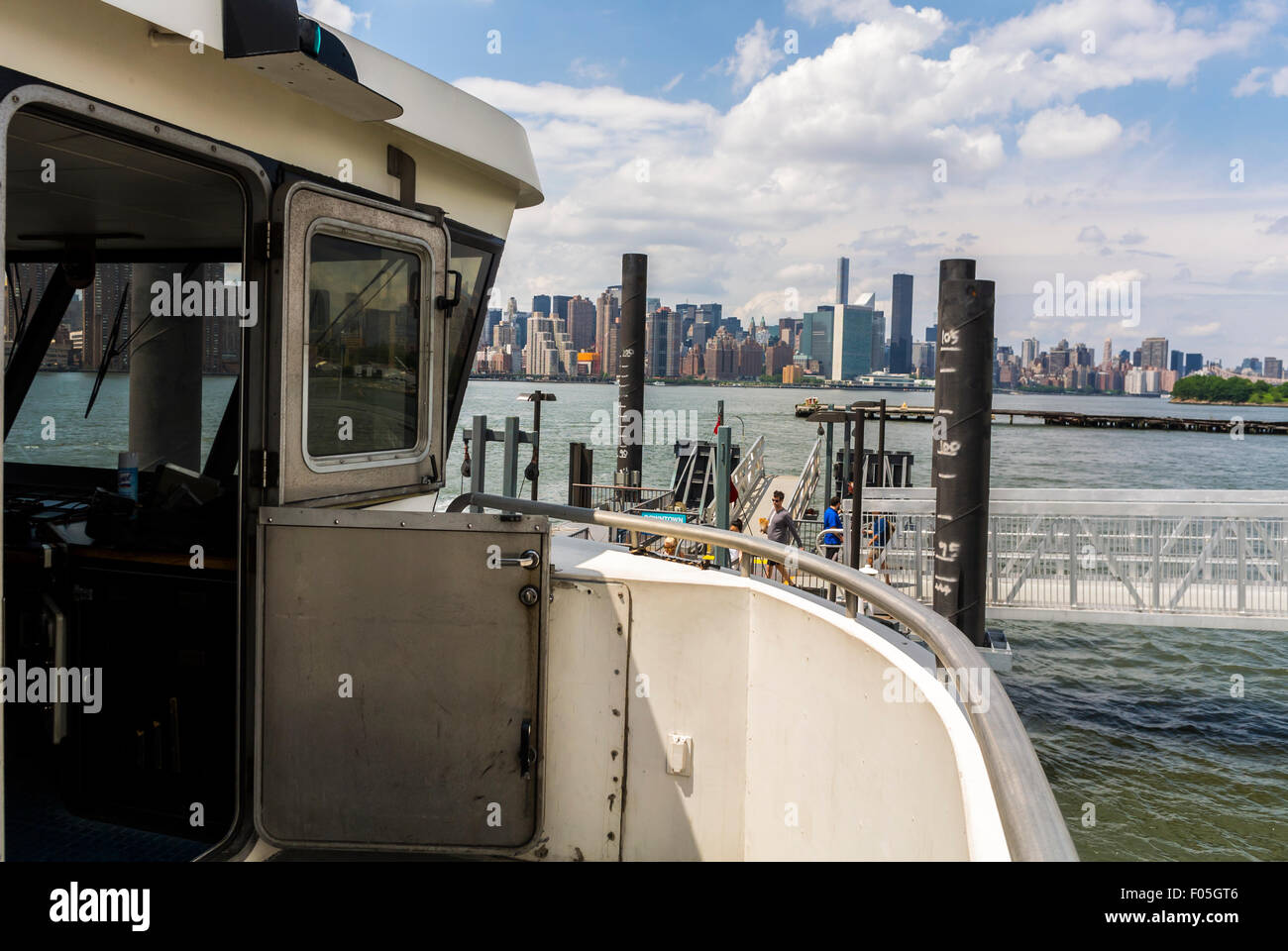 New York City, NY, USA, Outside Deck on Ferry Boat, East River ...