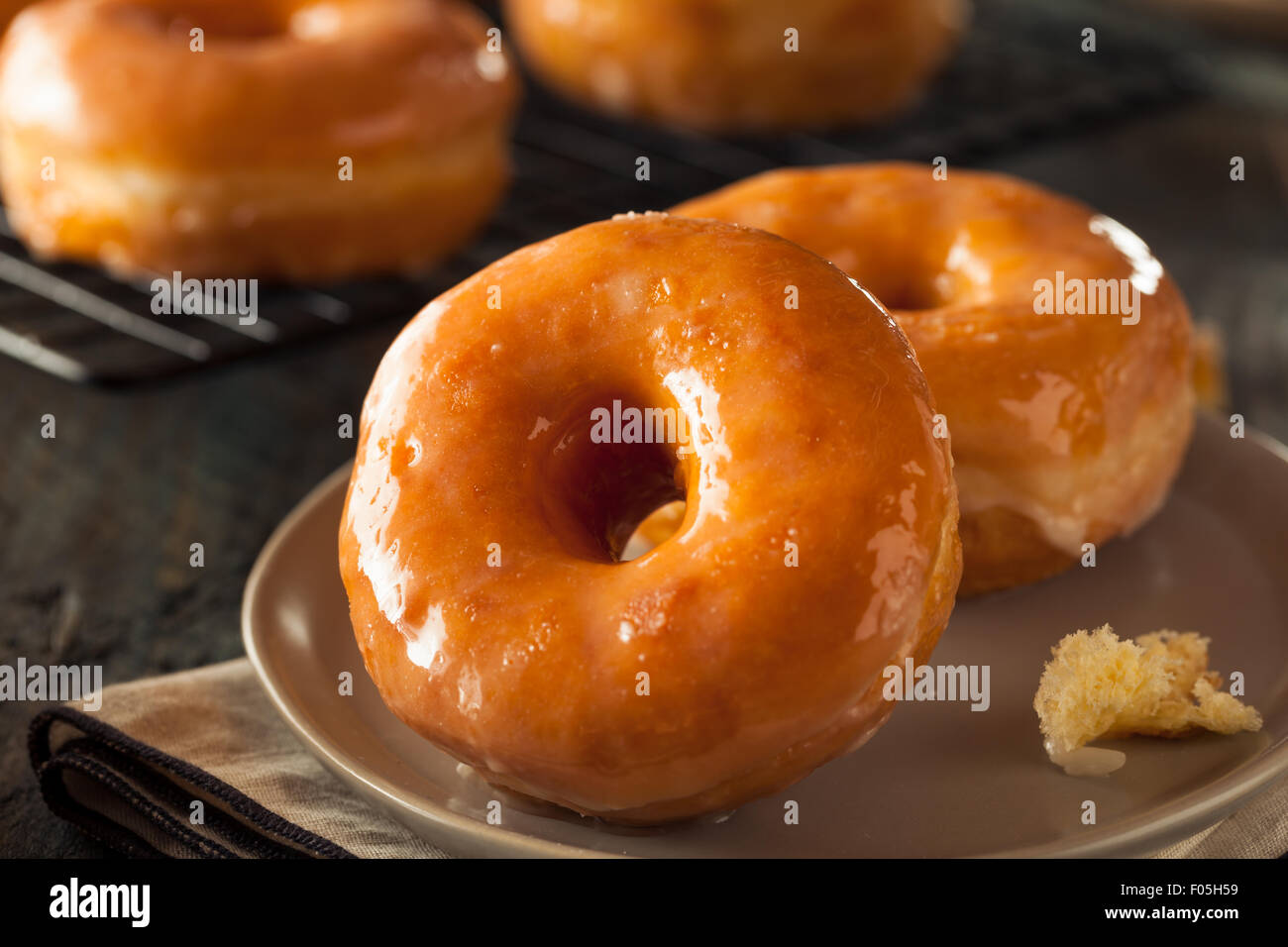 Homemade Round Glazed Donuts Ready to Eat Stock Photo - Alamy