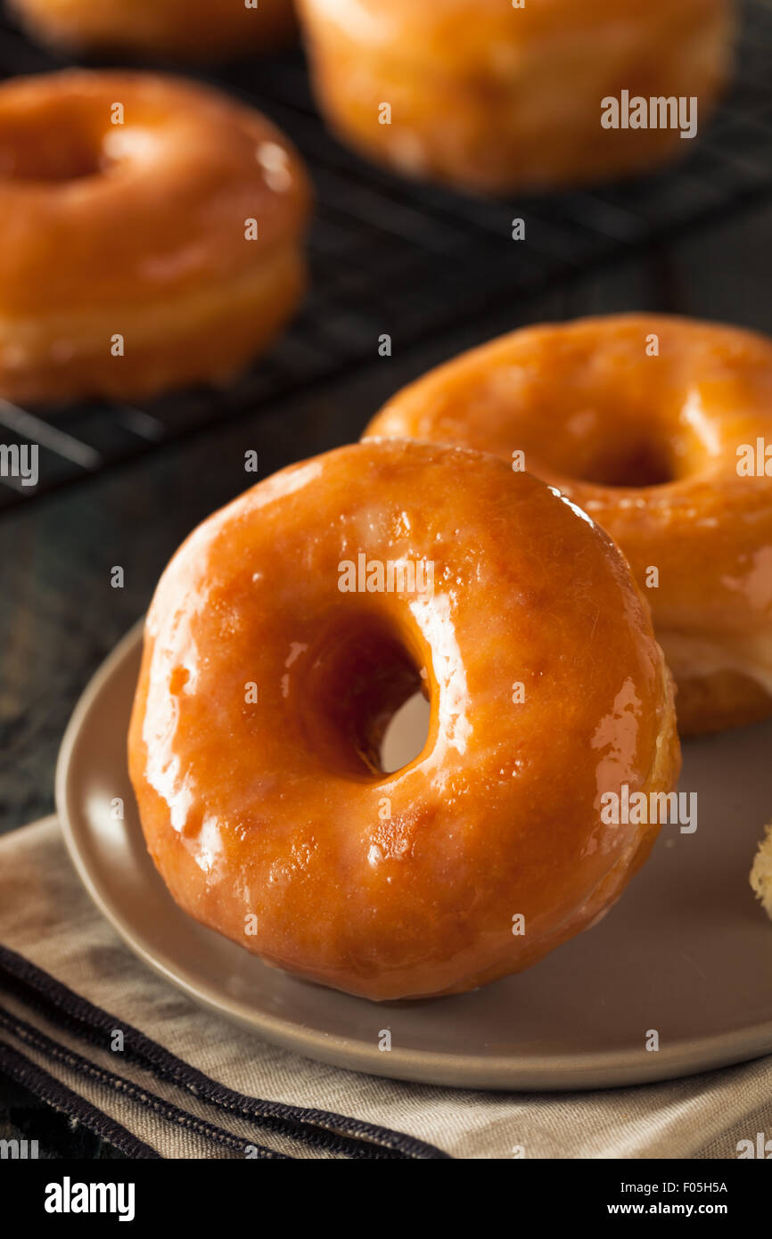 Homemade Round Glazed Donuts Ready to Eat Stock Photo - Alamy