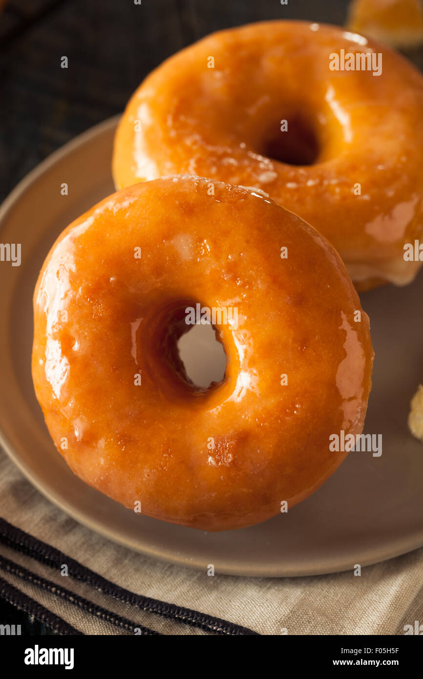 Homemade Round Glazed Donuts Ready to Eat Stock Photo - Alamy