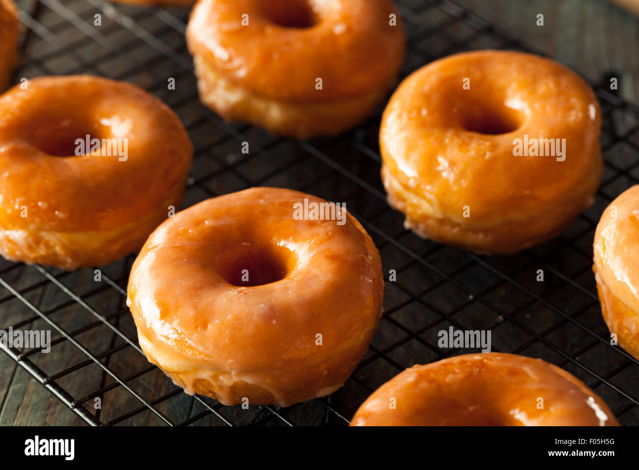 Homemade Round Glazed Donuts Ready to Eat Stock Photo - Alamy