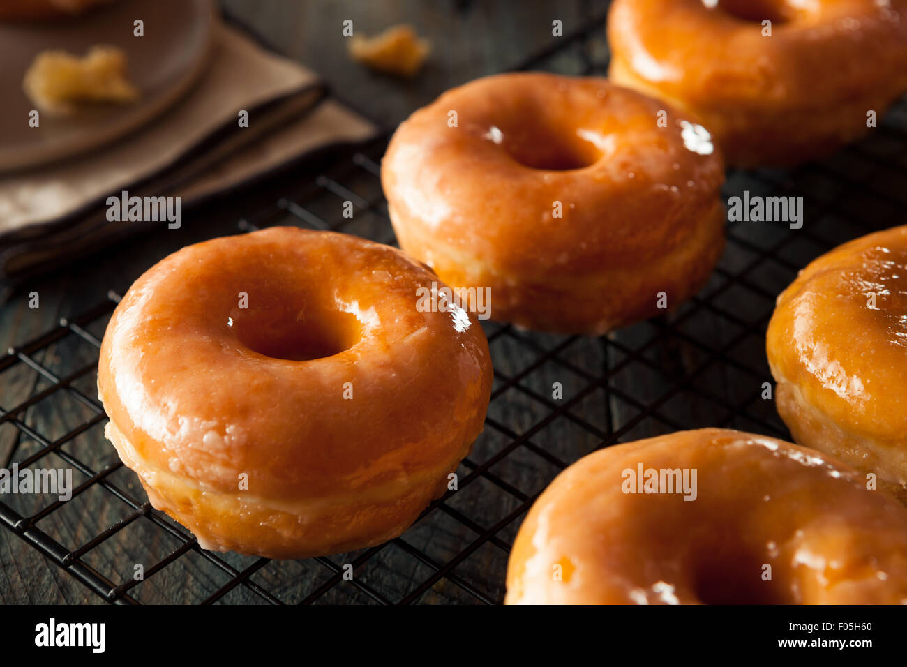 Homemade Round Glazed Donuts Ready to Eat Stock Photo - Alamy
