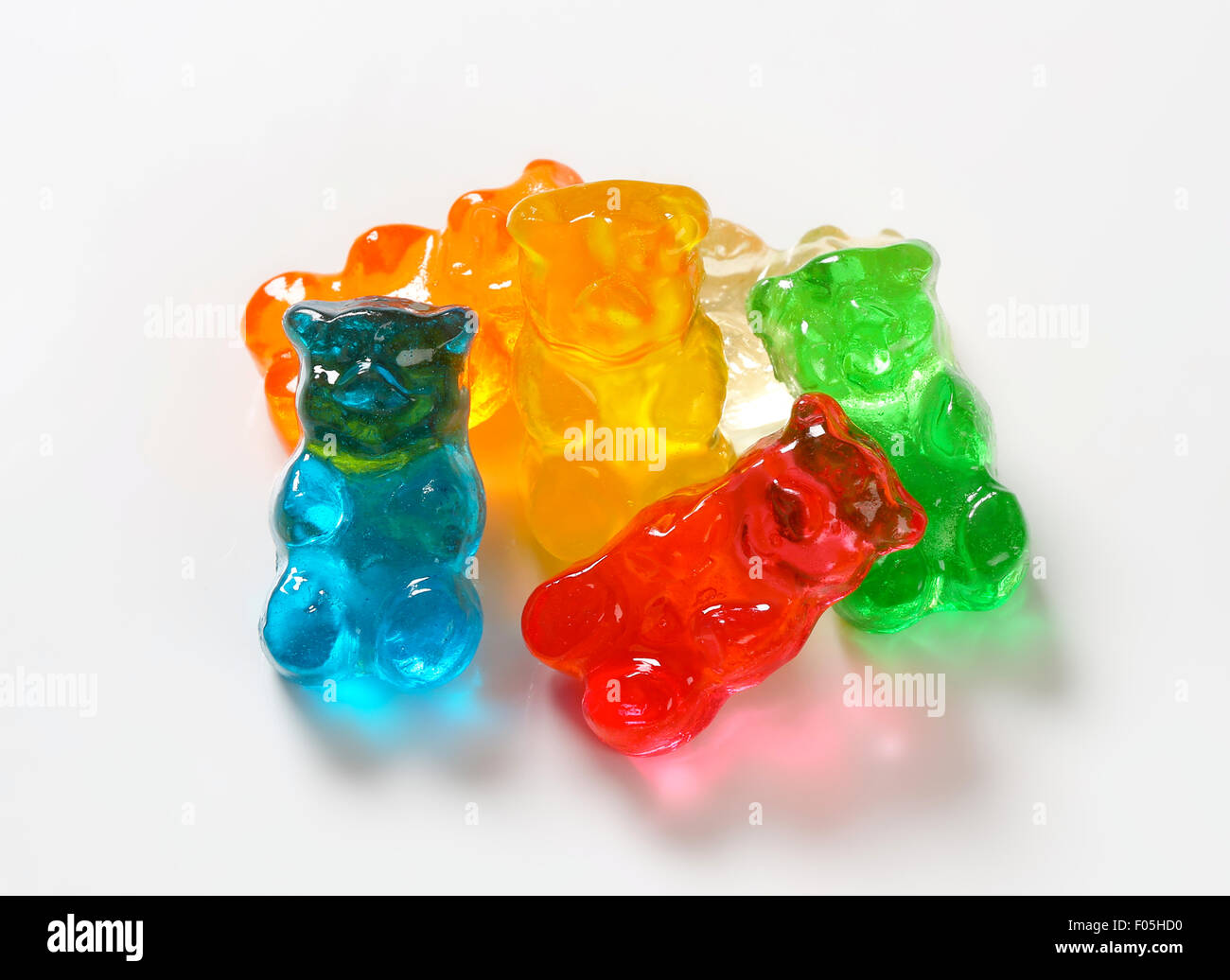 Fruit flavored gummy bears in assorted colors Stock Photo - Alamy