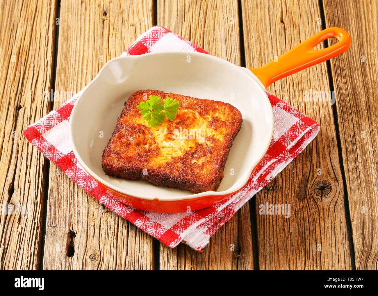 French toast - Bread soaked in beaten eggs and then fried Stock Photo ...