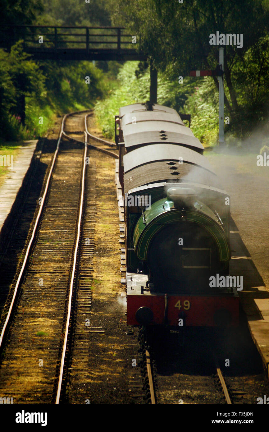 Steam train in station on Tanfield railway Stock Photo - Alamy