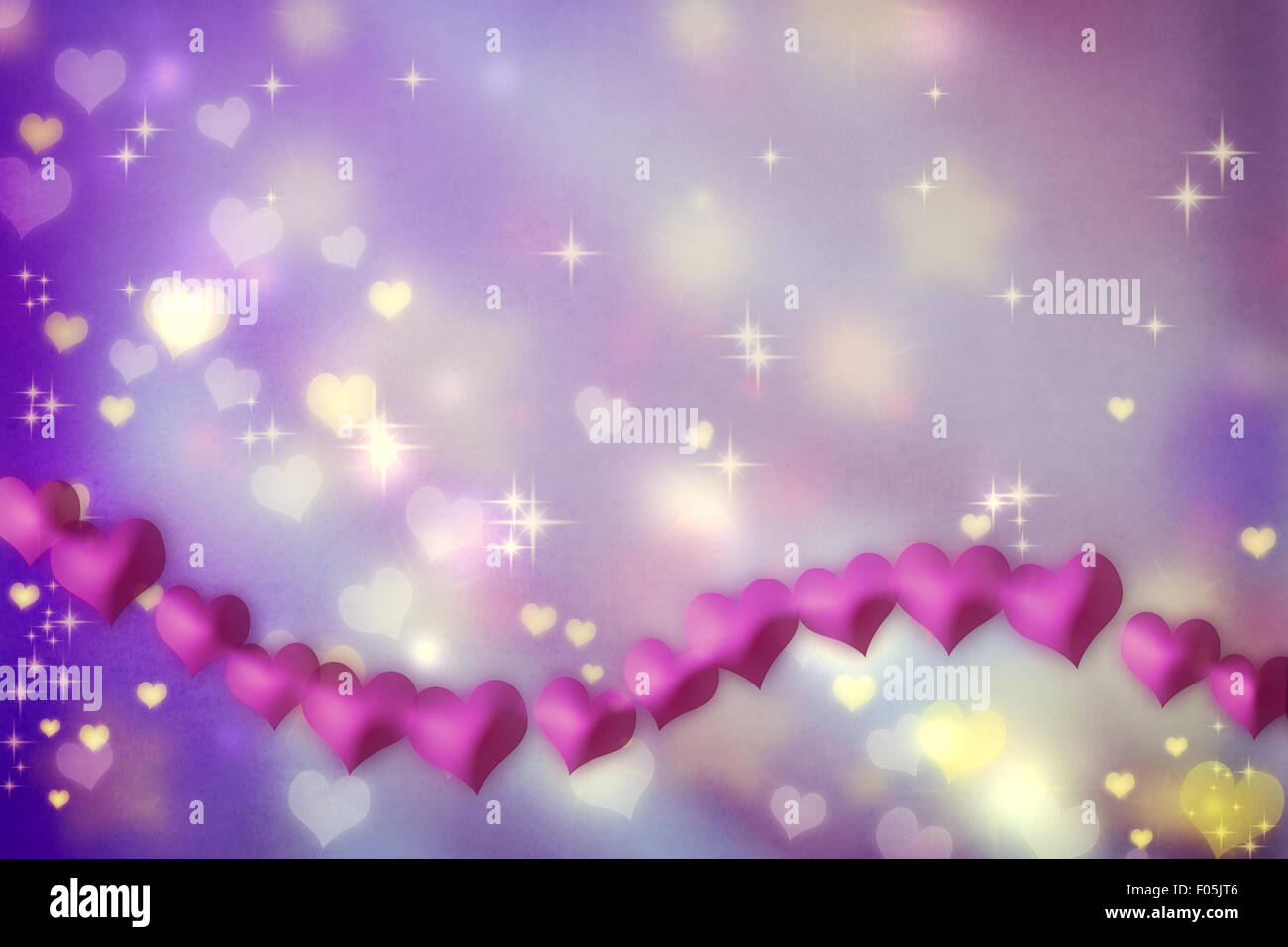 Magenta hearts on a purple shiny background Stock Photo - Alamy