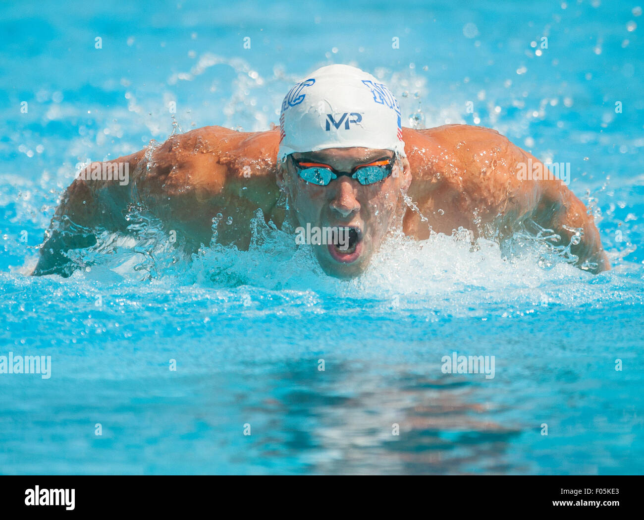 San Antonio, Texas, USA. 7th Aug, 2015. Michael Phelps swims in his ...