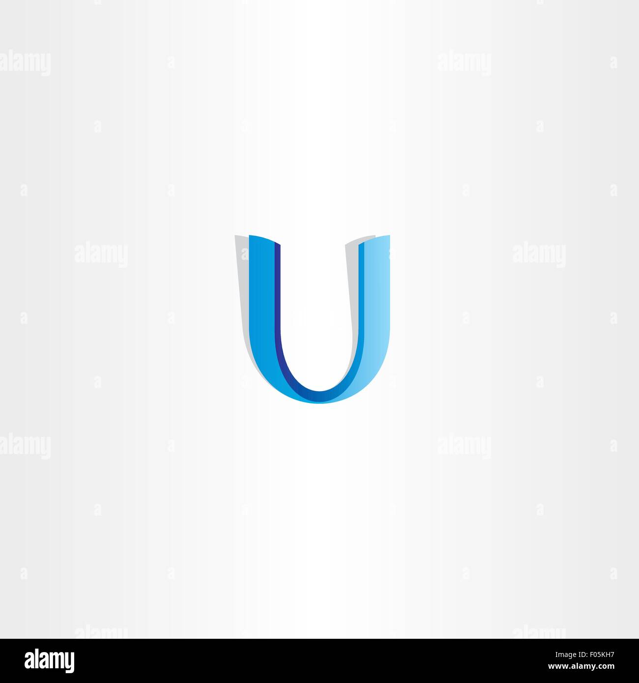 blue letter u ribbon vector icon design element Stock Vector Image ...
