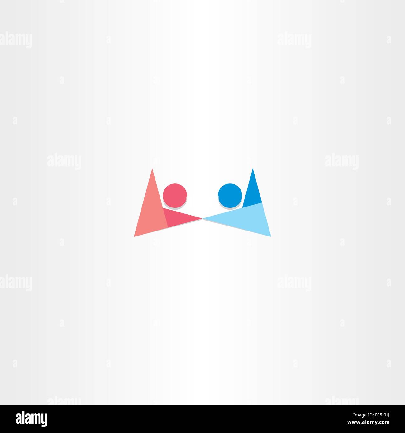 boy and girl holding hands symbol abstract logo design Stock Vector ...