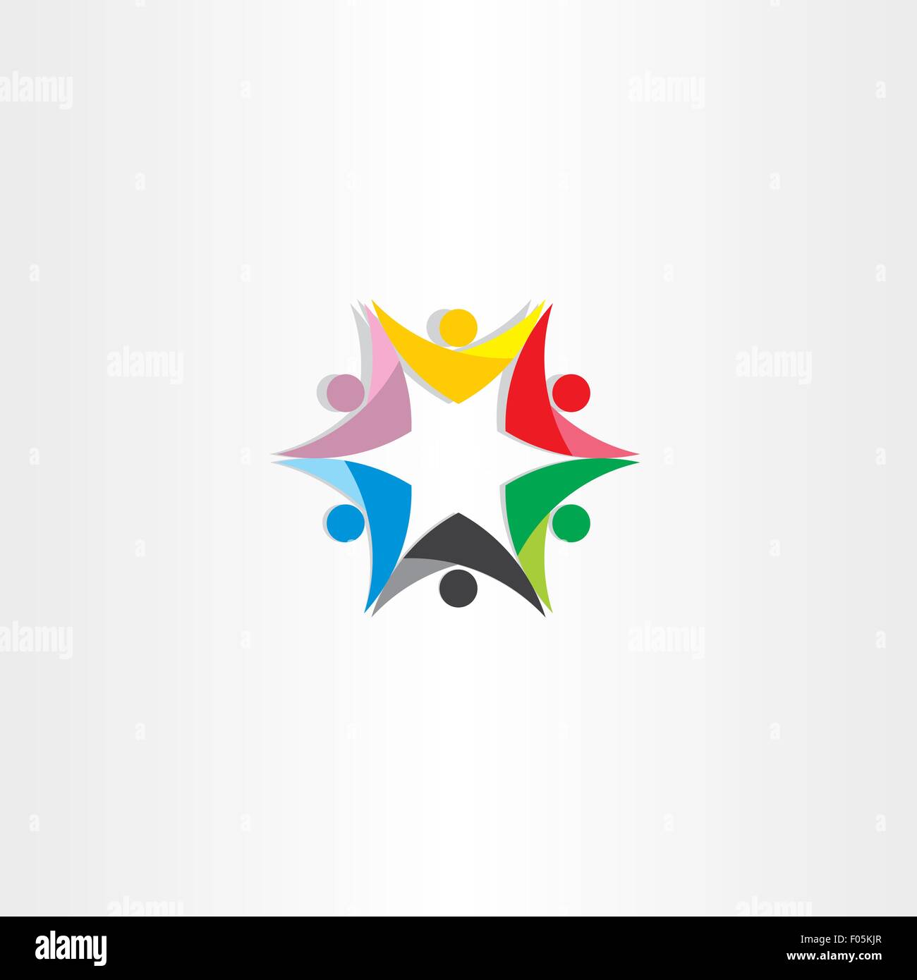 colorful people teamwork star icon design Stock Vector Image & Art - Alamy