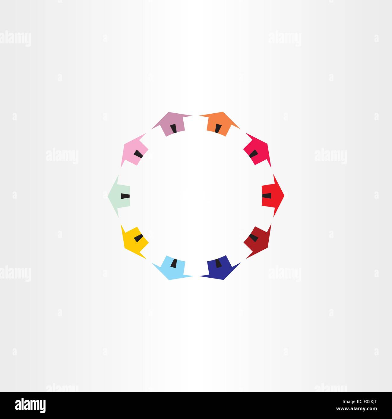 colorfull houses circle vector logotype design Stock Vector Image & Art ...