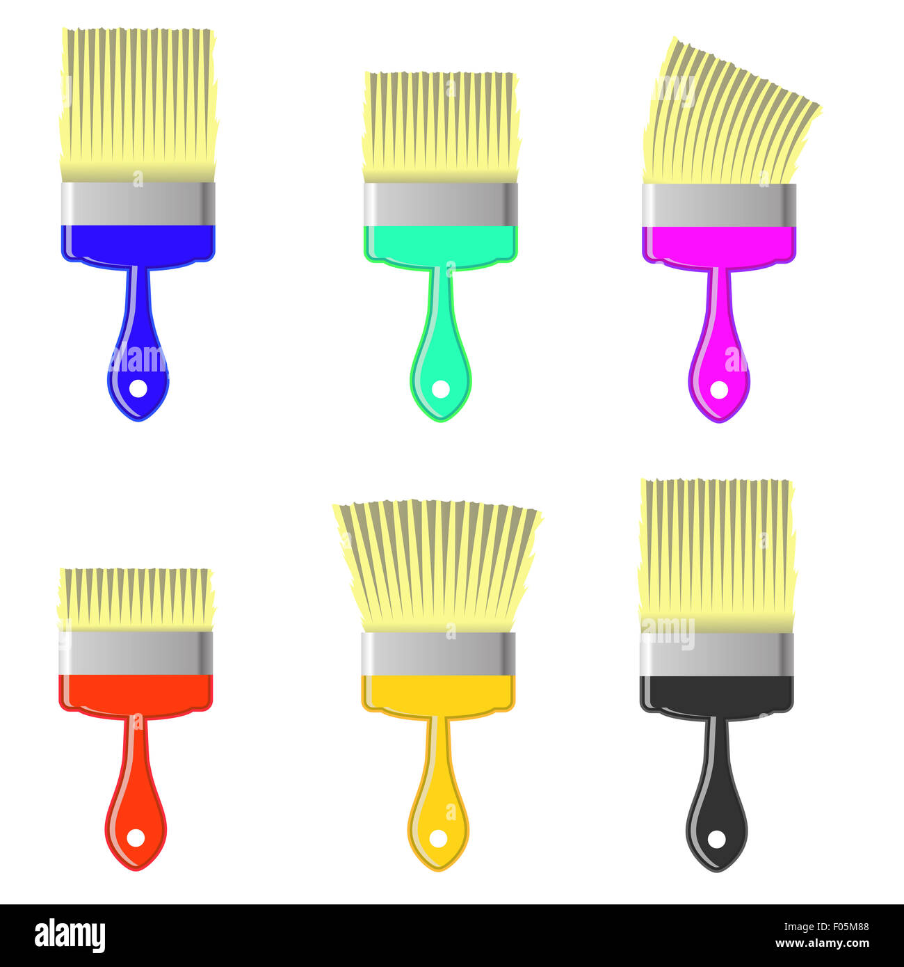Set of Colorful Paintbrushes Stock Photo - Alamy