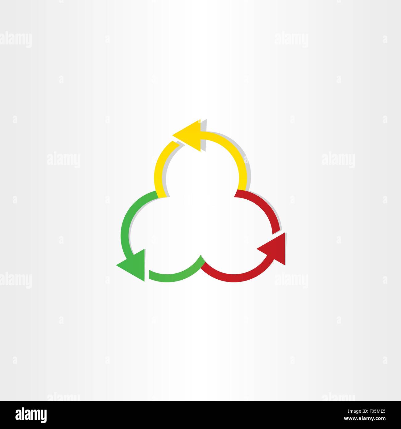red green and yellow arrows recycling symbol design Stock Vector Image ...