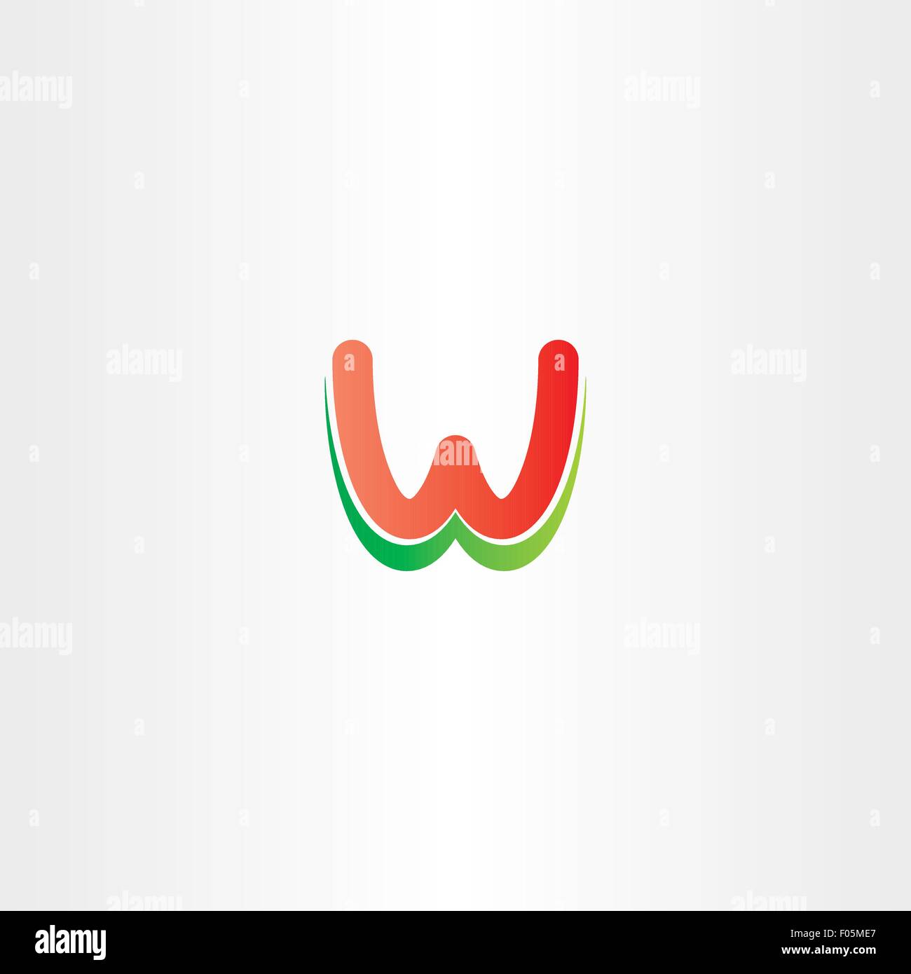 red green letter w logo design vector stylized icon label Stock Vector ...