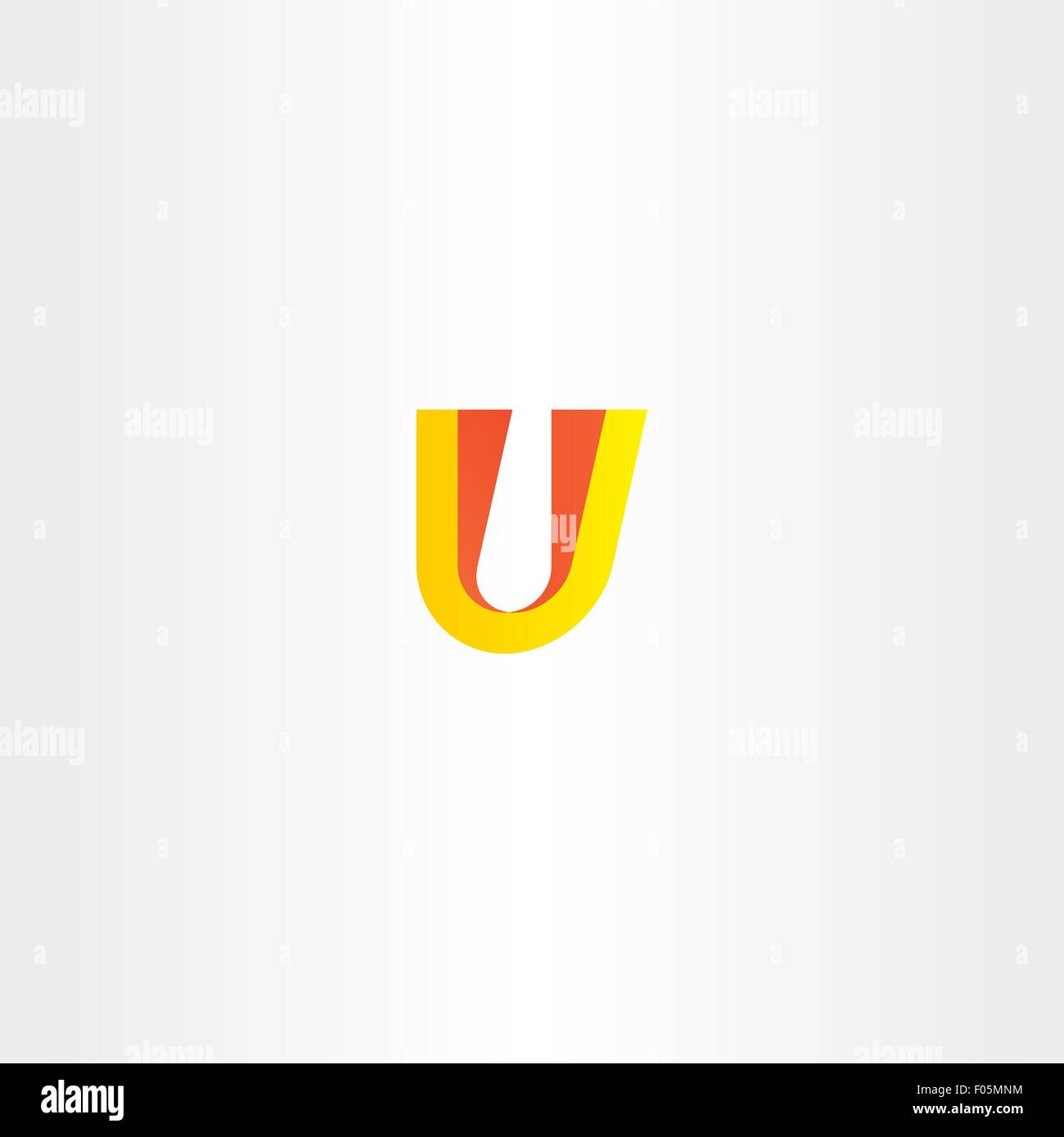 yellow red letter u logo symbol design element emblem Stock Vector ...