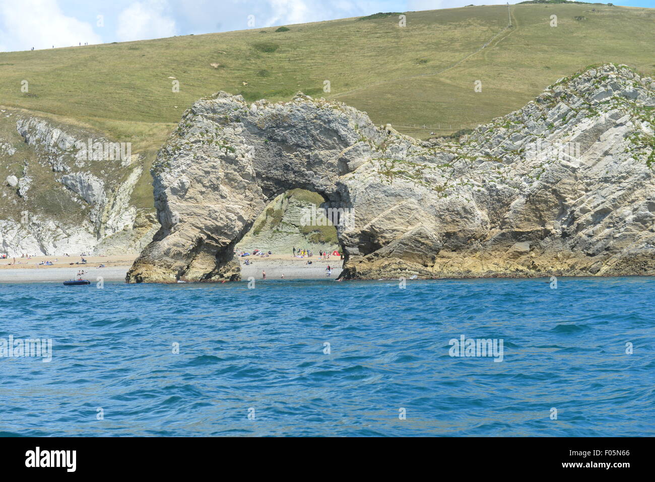 Durdle Door a natural limestone arch on the Jurassic Coast near ...