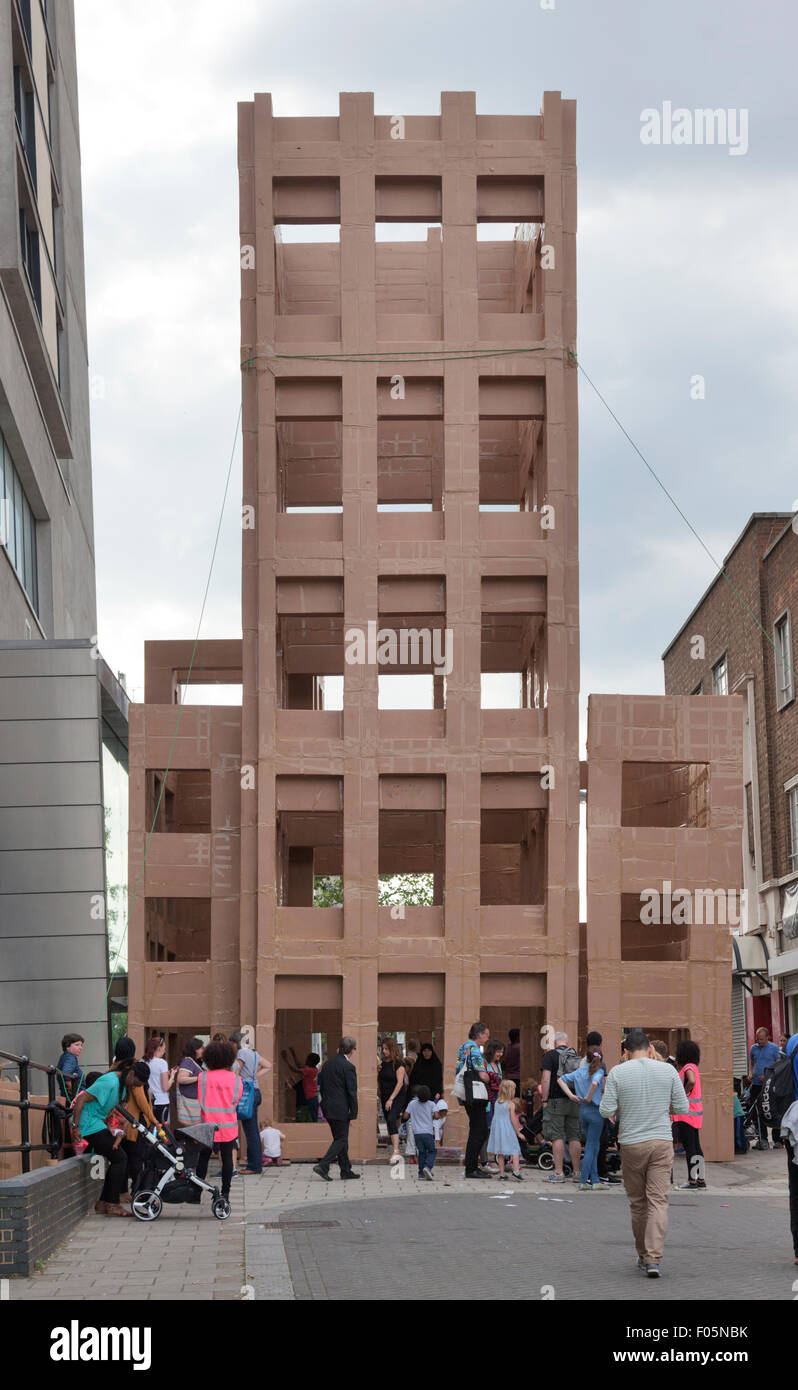 London, UK. 7th Aug, 2015. The People's Tower is a 14 meter high ...
