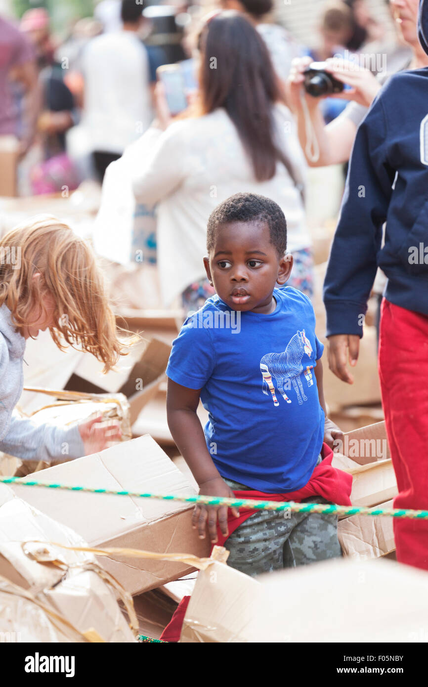 London, UK. 7th Aug, 2015. Children enjoying The People's Tower a 14 ...