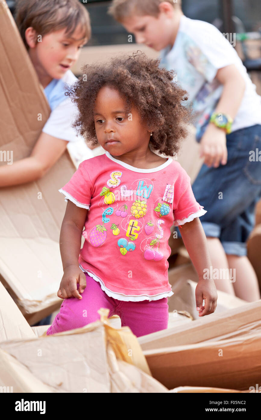 London, UK. 7th Aug, 2015. Children enjoying The People's Tower a 14 ...