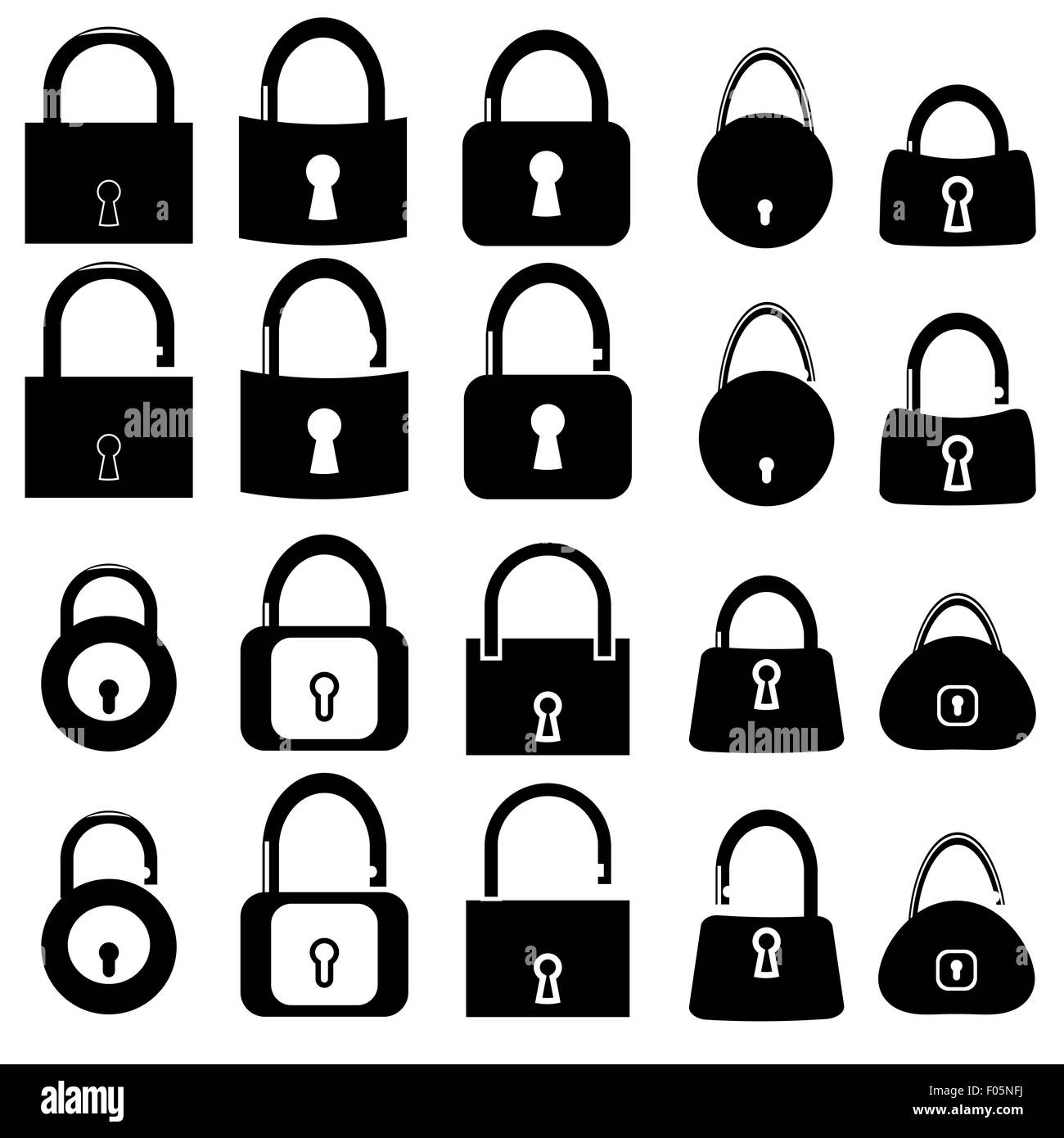 Set of Locks Icons Stock Photo - Alamy