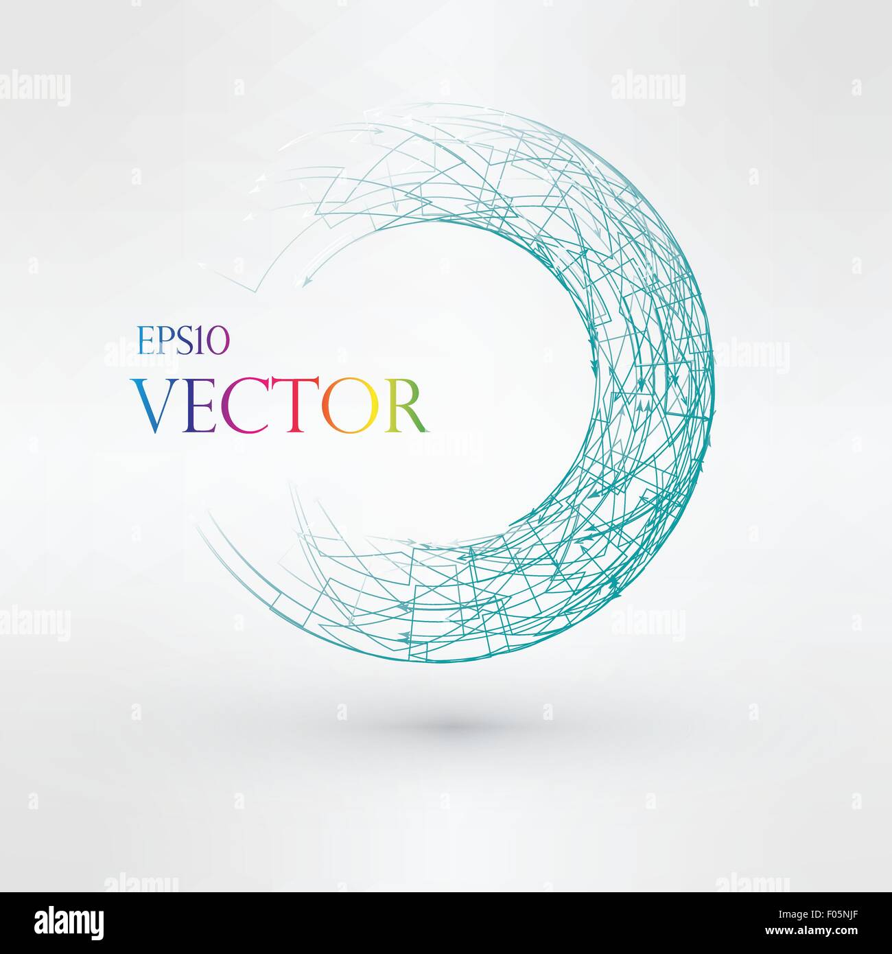 Wireframe logo polygonal element. Torus with connected lines and dots ...