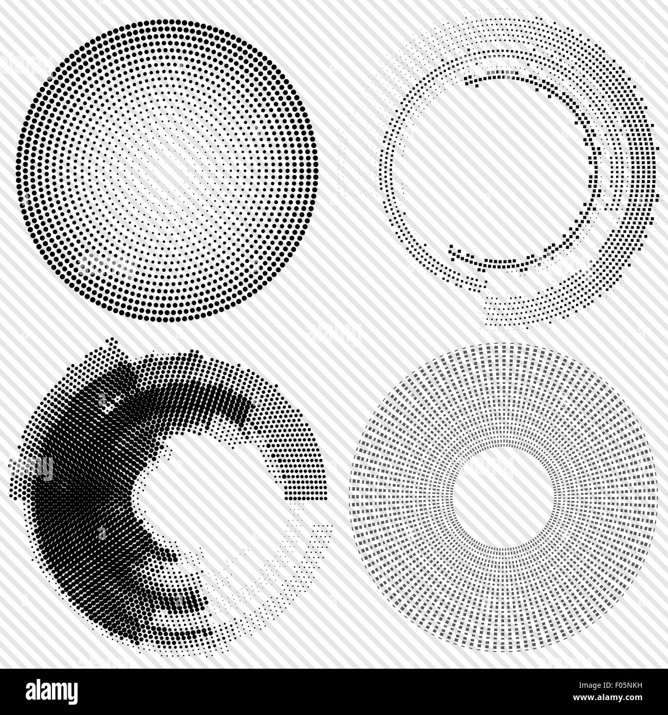 Set of Abstract Halftone Design Elements, vector illustration, logo ...