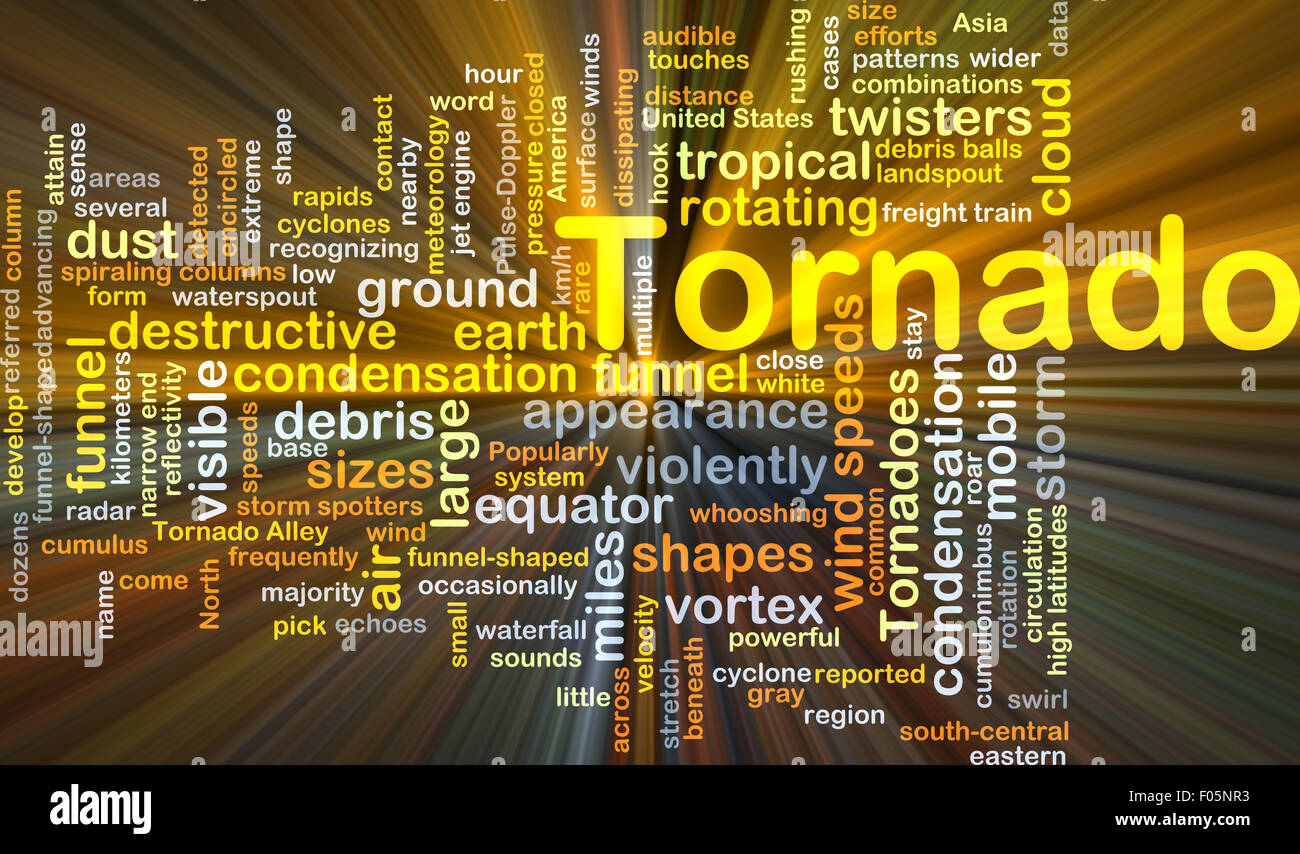 Background concept wordcloud illustration of tornado glowing light ...