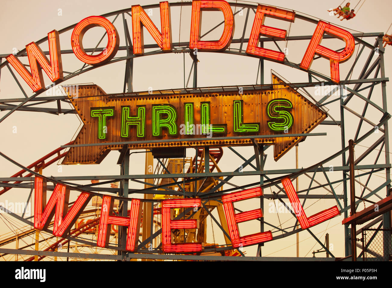WONDER WHEEL SIGN DENOS WONDER WHEEL AMUSEMENT PARK CONEY ISLAND ...
