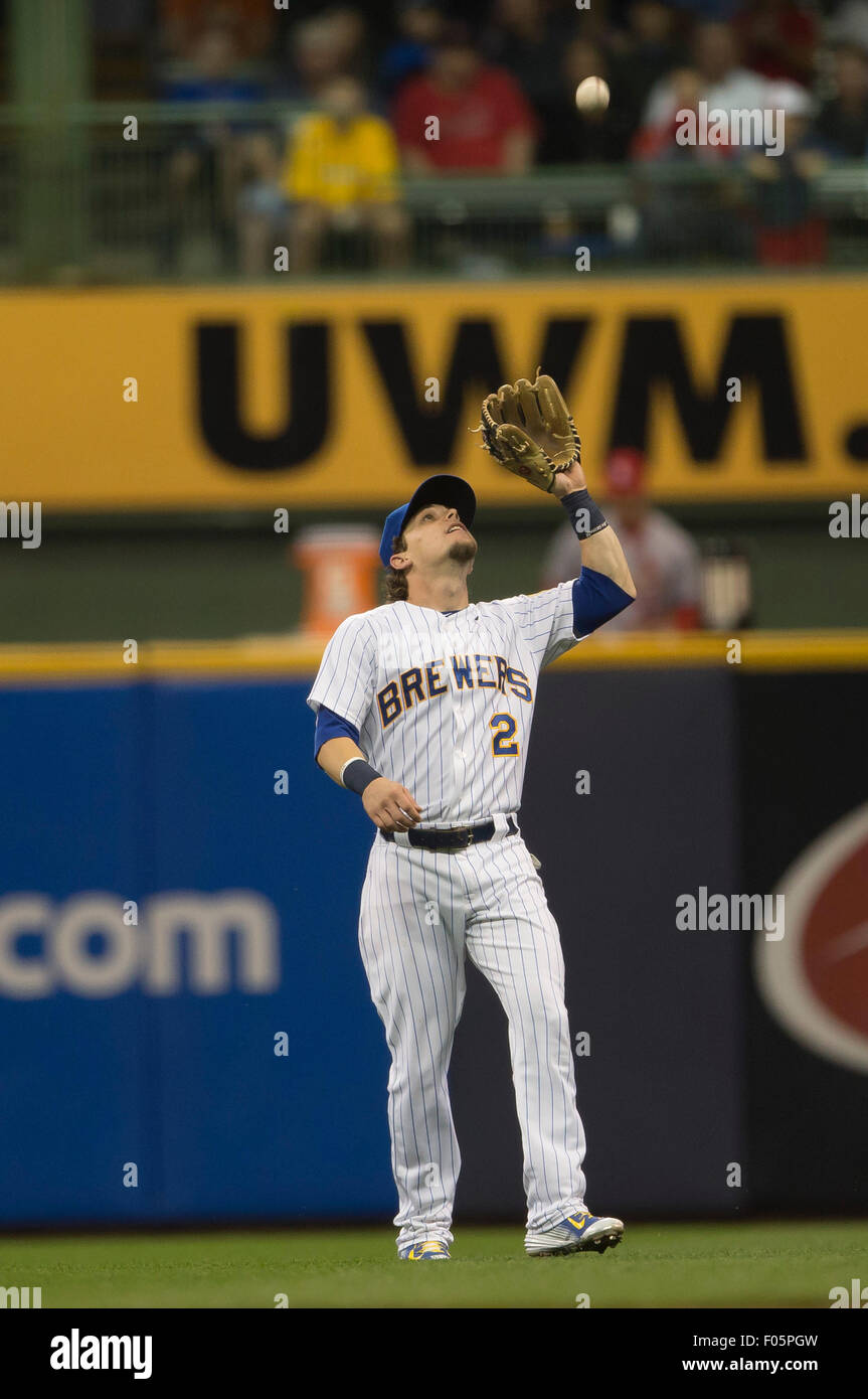 Milwaukee, WI, USA. 07th Aug, 2015. Milwaukee Brewers second baseman ...