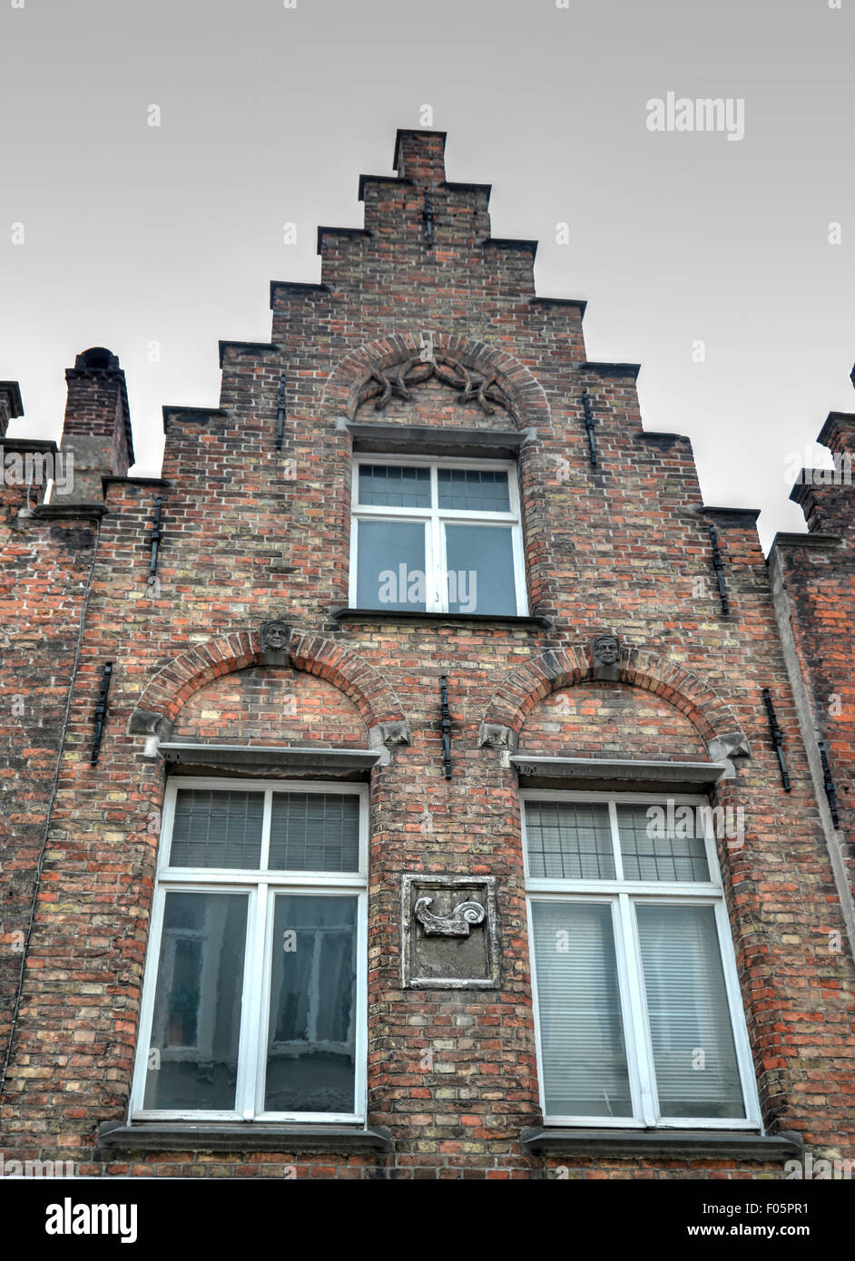 Old traditional Brick house in the city of Bruges Belgium Stock Photo ...