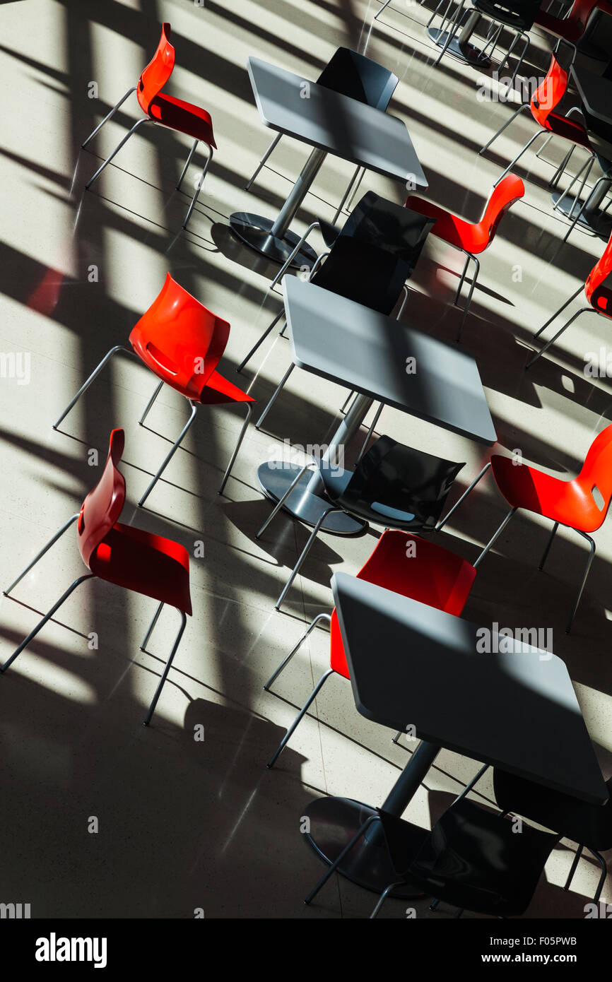 Shadows with black and red chairs at the SUB building at UBC in ...