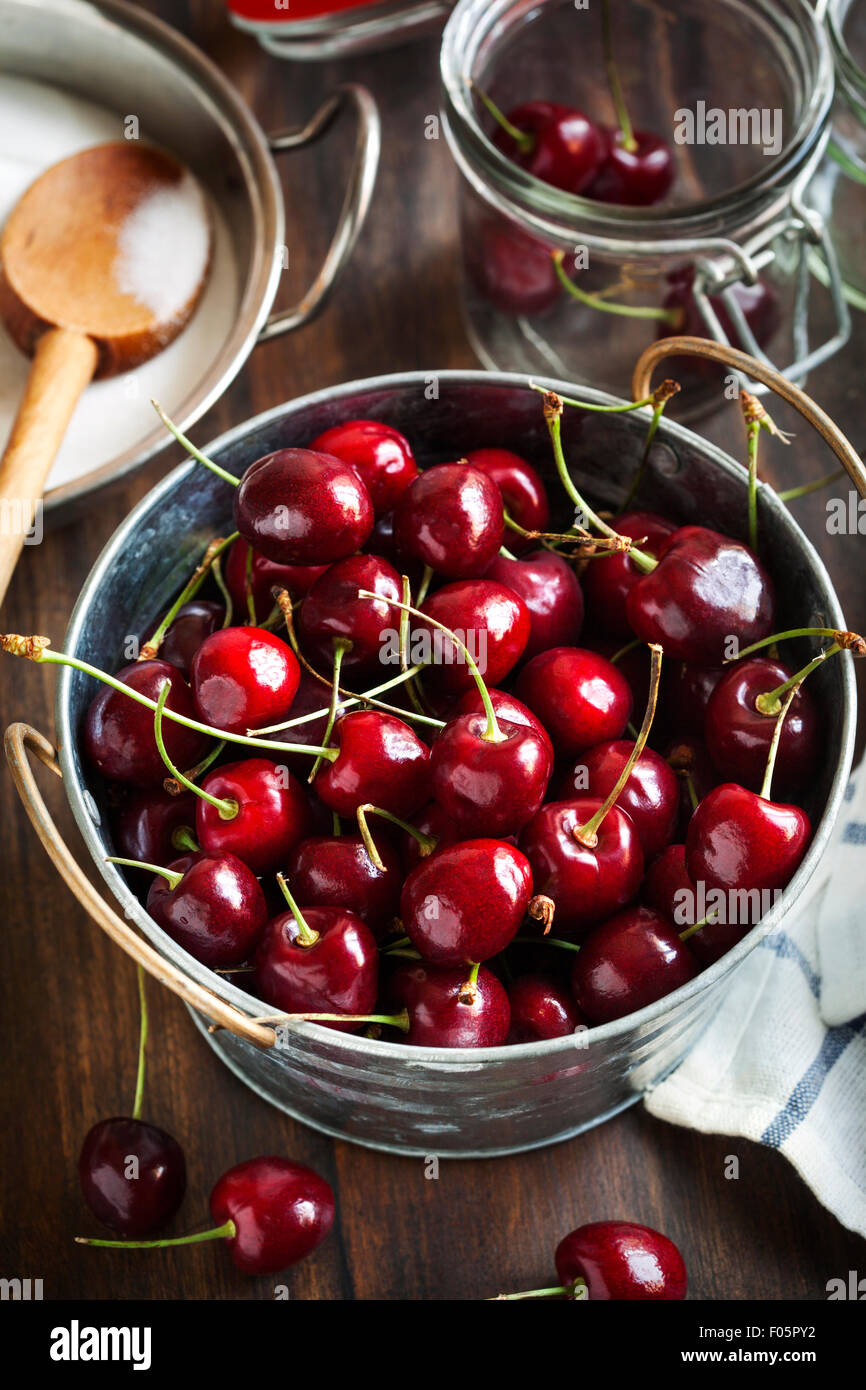 Red cherry ingredient jam hi-res stock photography and images - Alamy