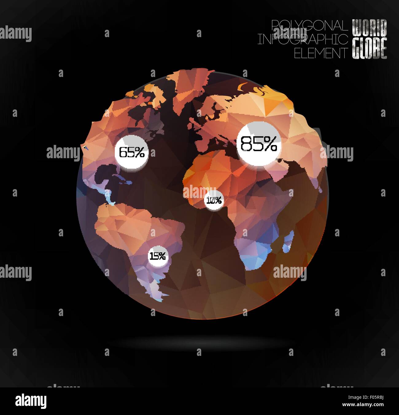 Vector world globe, triangular map of the earth Stock Vector Image ...