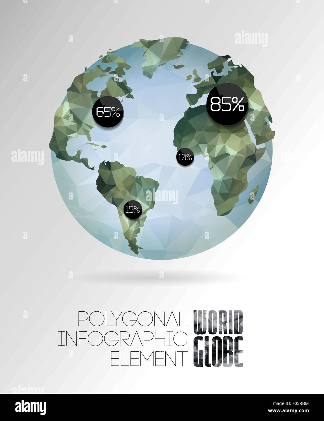 Vector world globe triangular map Stock Vector Images - Alamy