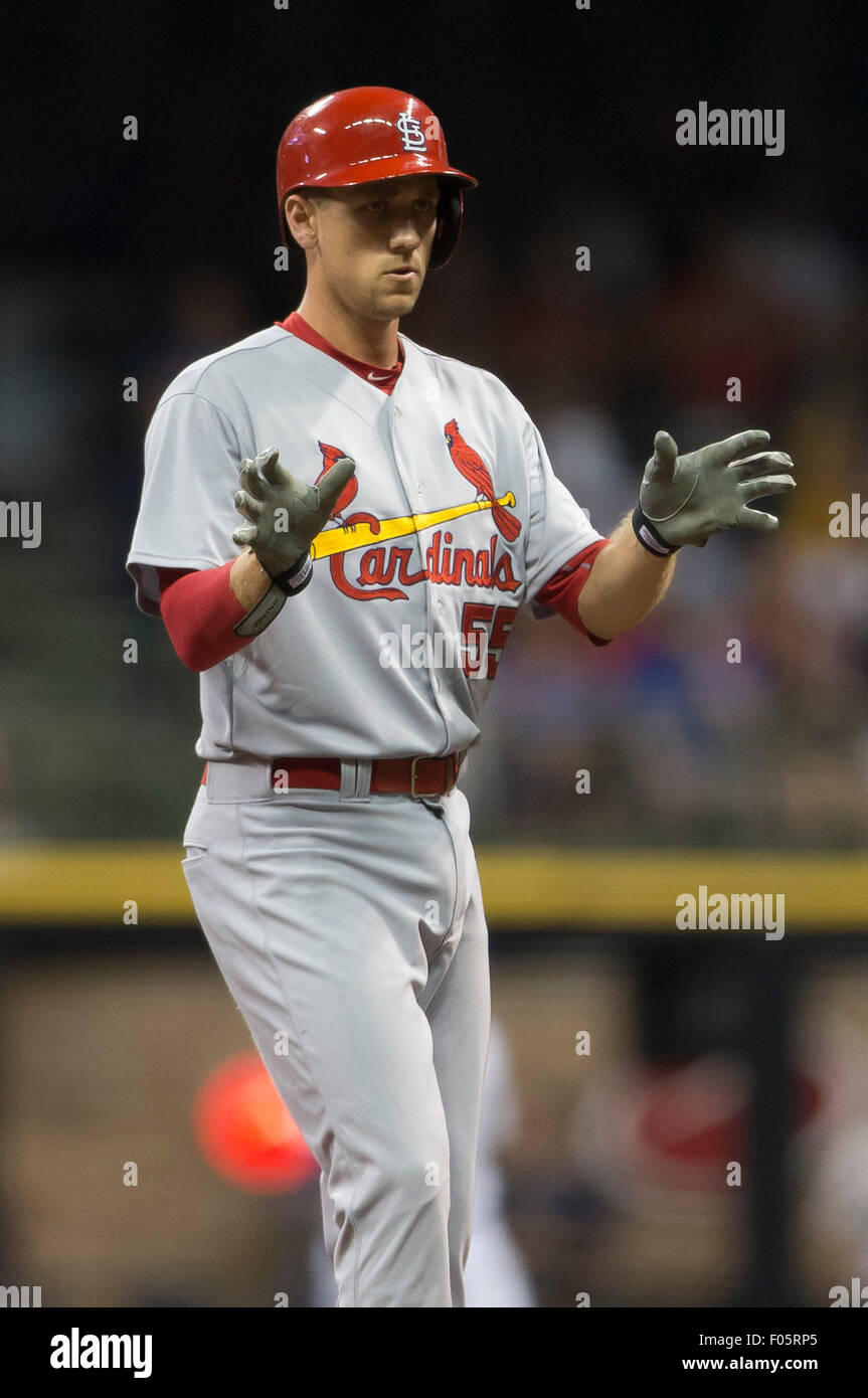 Milwaukee, WI, USA. 07th Aug, 2015. St. Louis Cardinals left fielder ...
