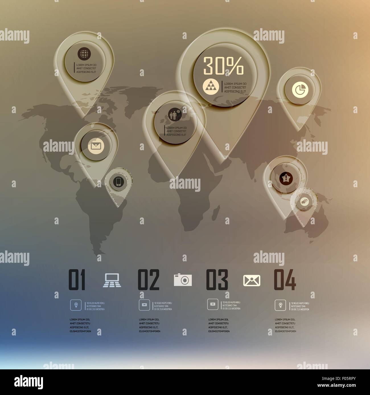 Transparent business Infographics diagram on blur landscape Stock ...