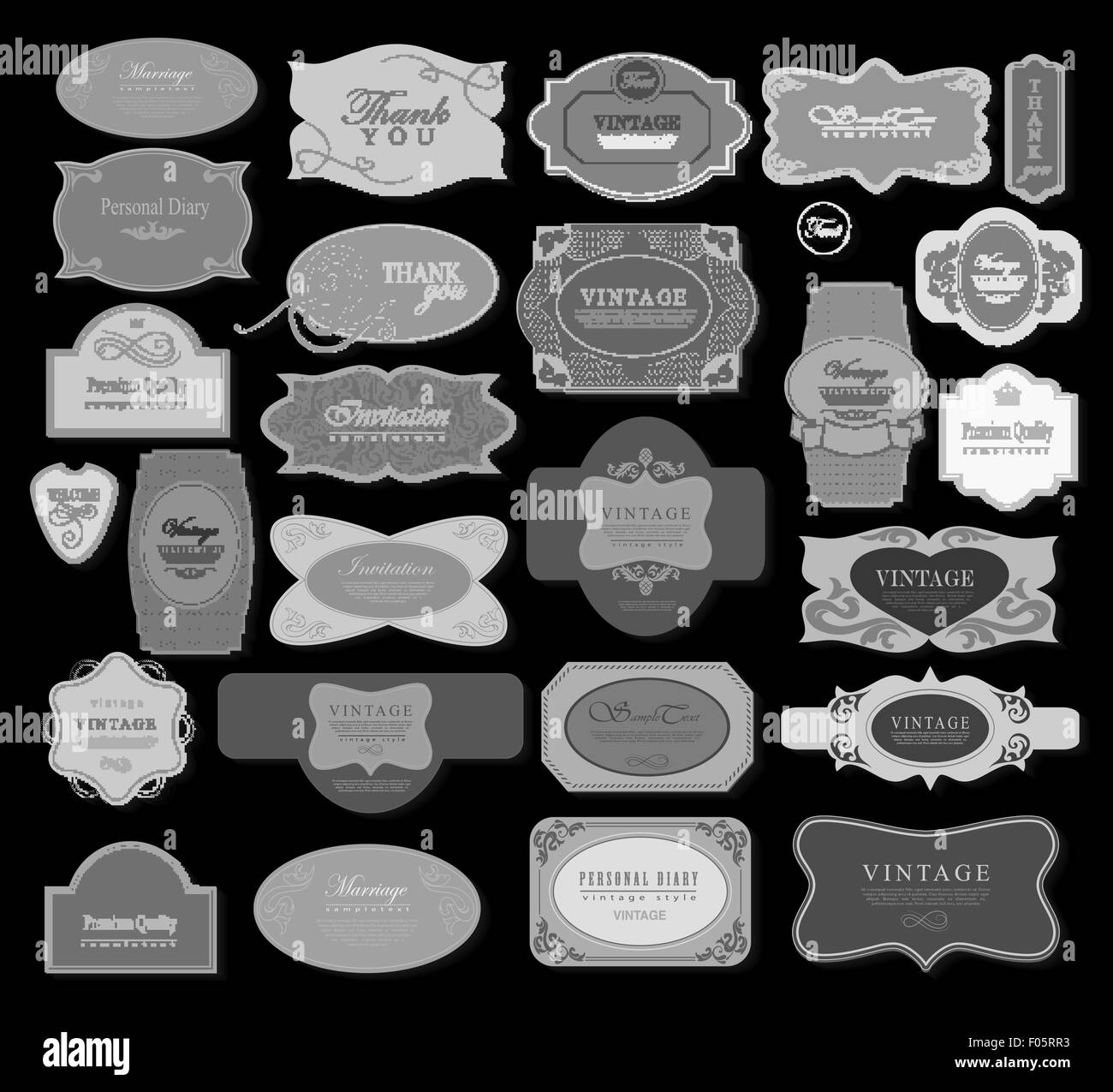 set retro vintage ribbons and label Stock Vector Image & Art - Alamy