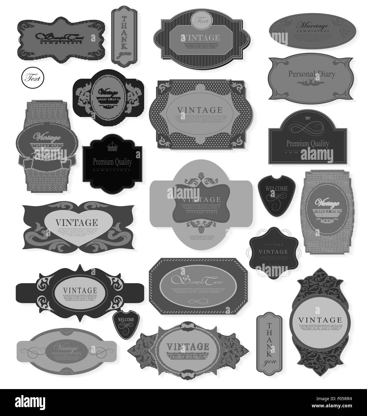 set retro vintage ribbons and label Stock Vector Image & Art - Alamy