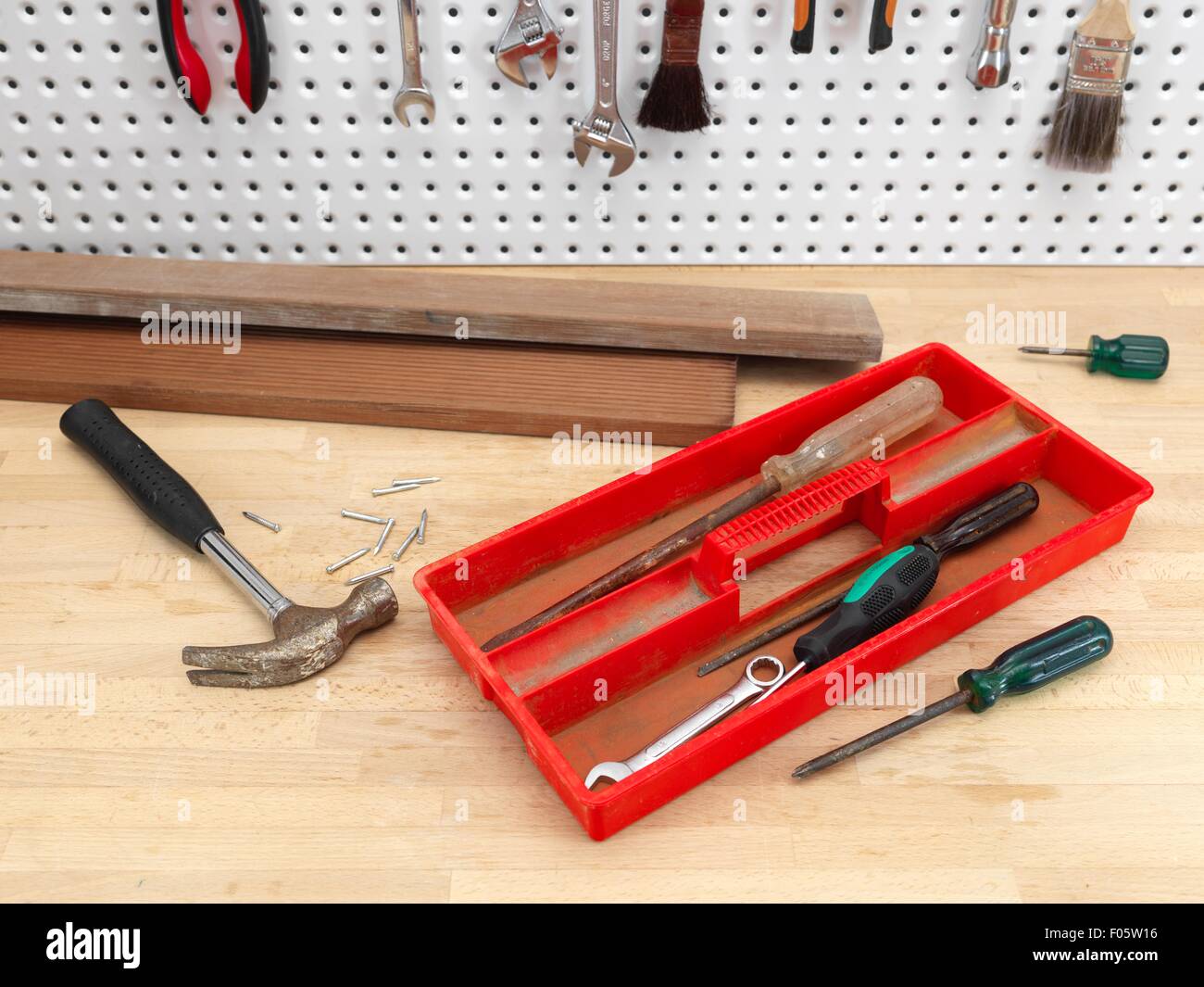 A close up shot of a workshop background Stock Photo - Alamy