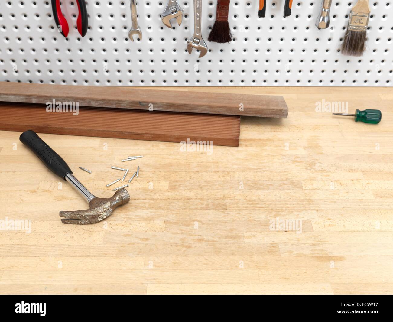 A close up shot of a workshop background Stock Photo - Alamy
