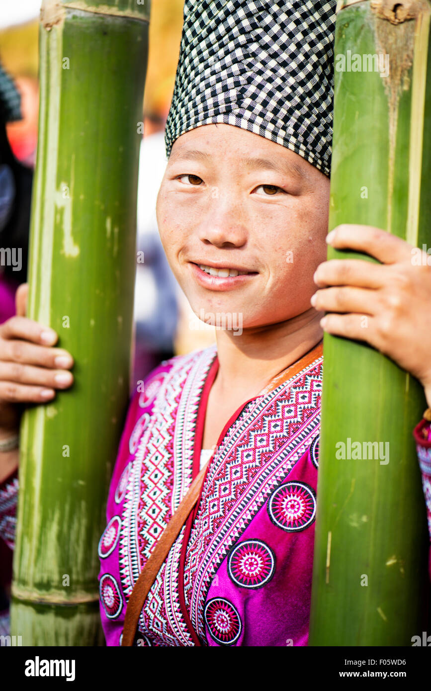 Hmong people at their new year festival in Chiang Mai, Thailand, Asia ...